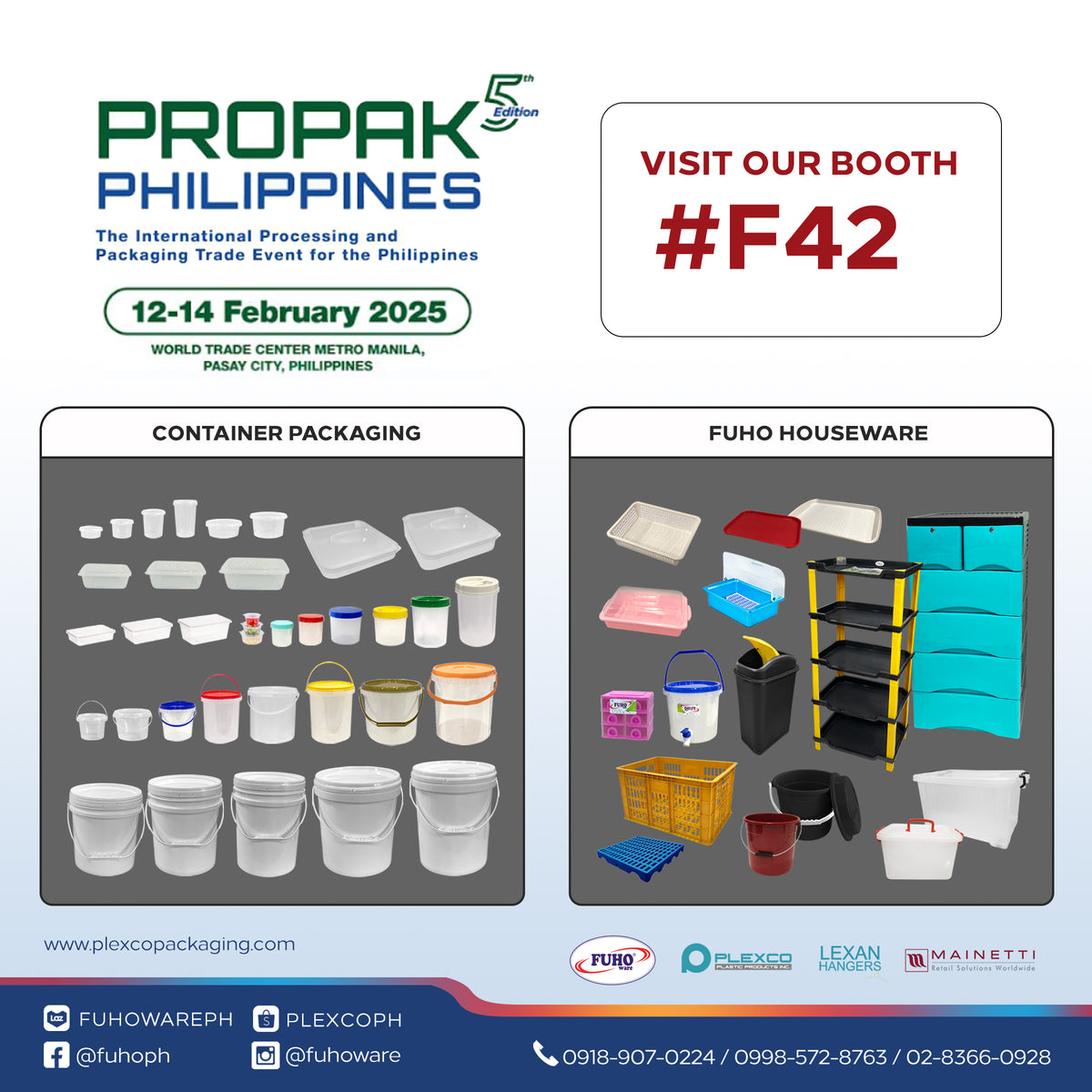 PROPAK Philippines - FUHO ware 2025 – PLEXCO PLASTIC PRODUCTS